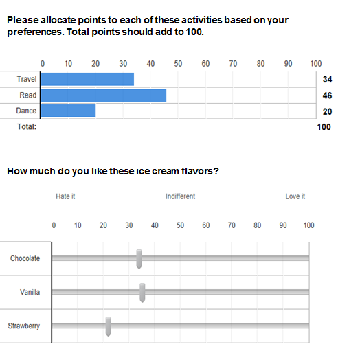 sliding scale (questionnaire) | WordReference Forums